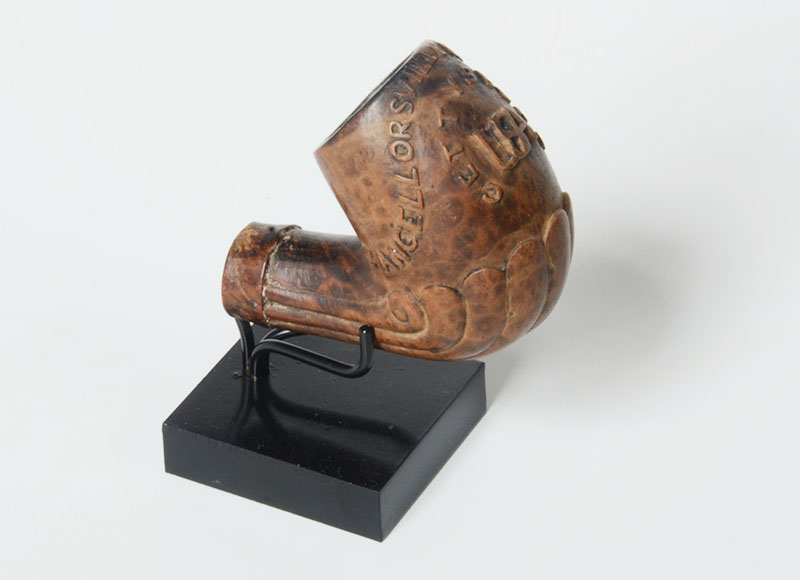 STEVEN S. POWERS - Folk Art Carved Ash Burl Civil War Pipe