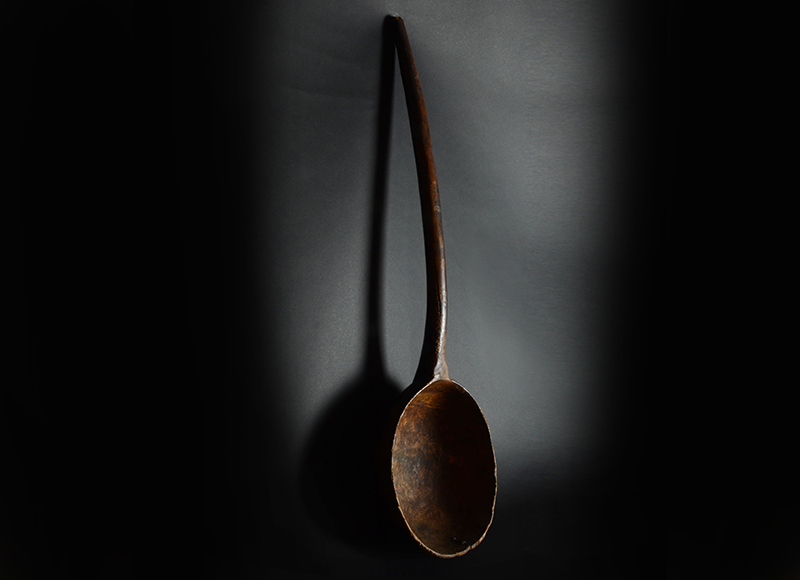 STEVEN S. POWERS - Eastern Woodlands Ash Burl Maple Syrup Ladle