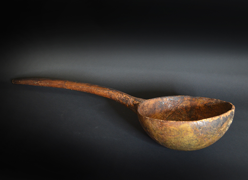 STEVEN S. POWERS - Eastern Woodlands Ash Burl Maple Syrup Ladle